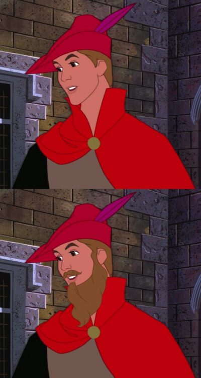 Male Disney Characters Imagined With and Without Beards