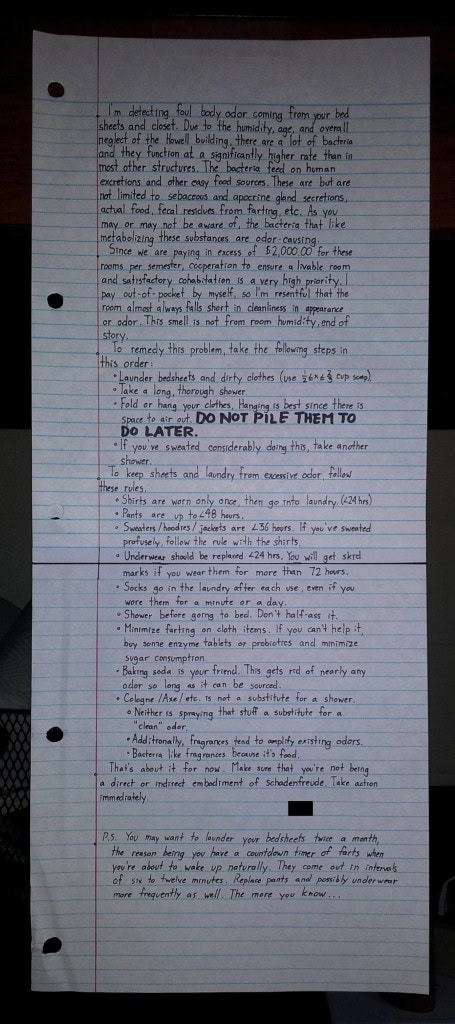 24 Angry Roommate Notes