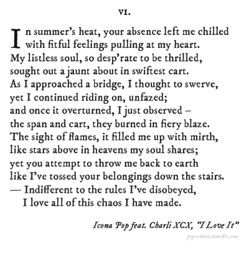 Pop Songs Rewritten as Sonnets (14 Pics)