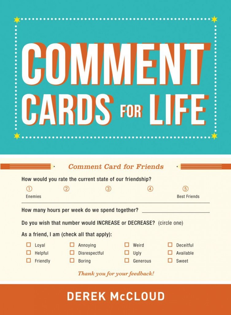 Comedian Creates Comment Cards for Personal Relationships