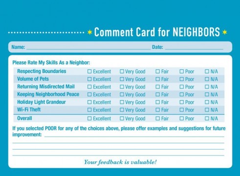 Comedian Creates Comment Cards for Personal Relationships