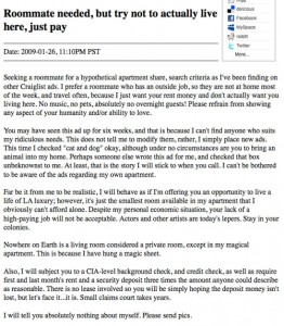 14 of the Worst Roommate Ads Ever Posted to Craigslist