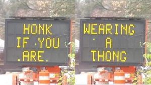 17 LED Road Signs That Were Hacked to Say Something Funny