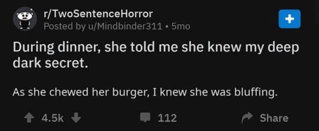 Two Sentence Horror Stories Are Both Efficient And Scary