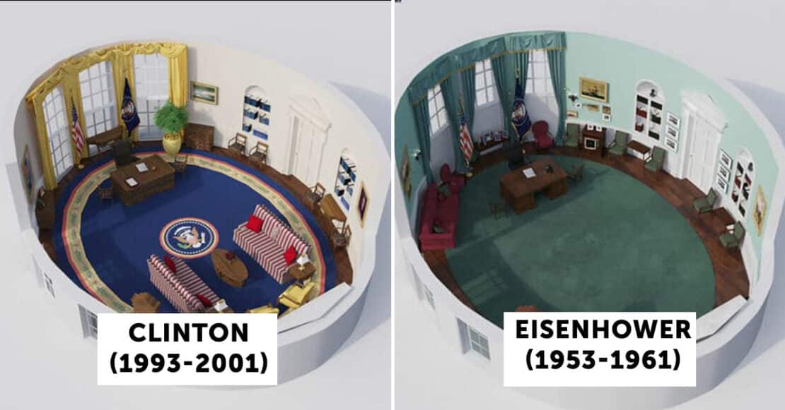 Artist Depicts The Oval Office Decor Changes Over The Past 100 Years