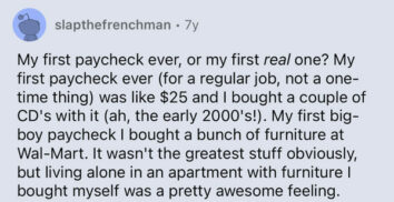 People Are Sharing How They Spent Their First Paycheck (21 Pics)