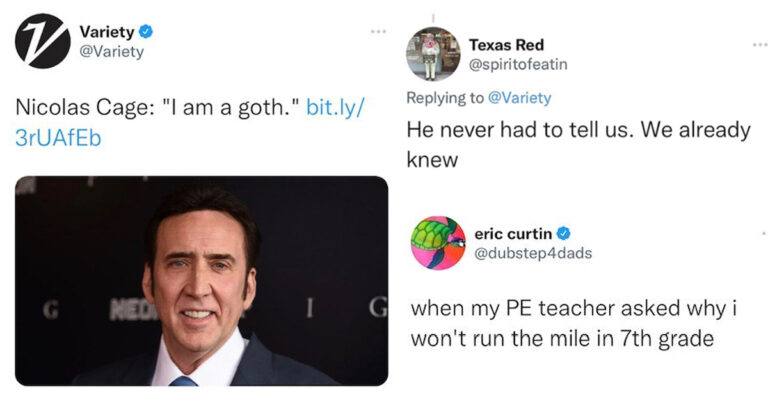 The Internet Reacts To Nicolas Cage Coming Out As Goth
