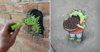 Artist Creates Street Art Using Chalk And Random Objects As Inspiration ...