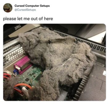Twitter Account Shares Images Of Cursed Computer Setups (25 Pics)