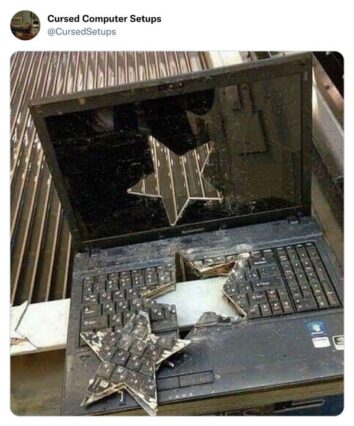 Twitter Account Shares Images Of Cursed Computer Setups (25 Pics)