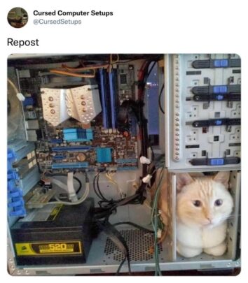Twitter Account Shares Images Of Cursed Computer Setups (25 Pics)