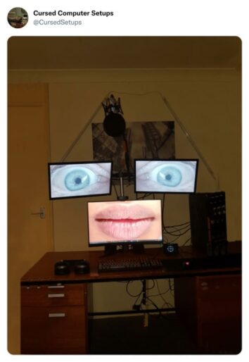 Twitter Account Shares Images Of Cursed Computer Setups (25 Pics)