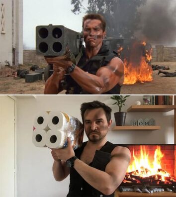 People Are Recreating Iconic Movie Scenes With Everyday Objects (24 Pics)