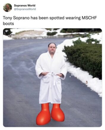 MSCHF's Big Red Boots Sparked A Flood of Twitter Memes