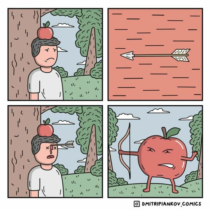 40 New Dark Humor Comics With Unexpected Endings From Artist Dmitri Piankov