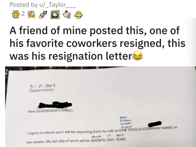 Coworker's Genius Resignation Letter Goes Viral In Inspirational Thread