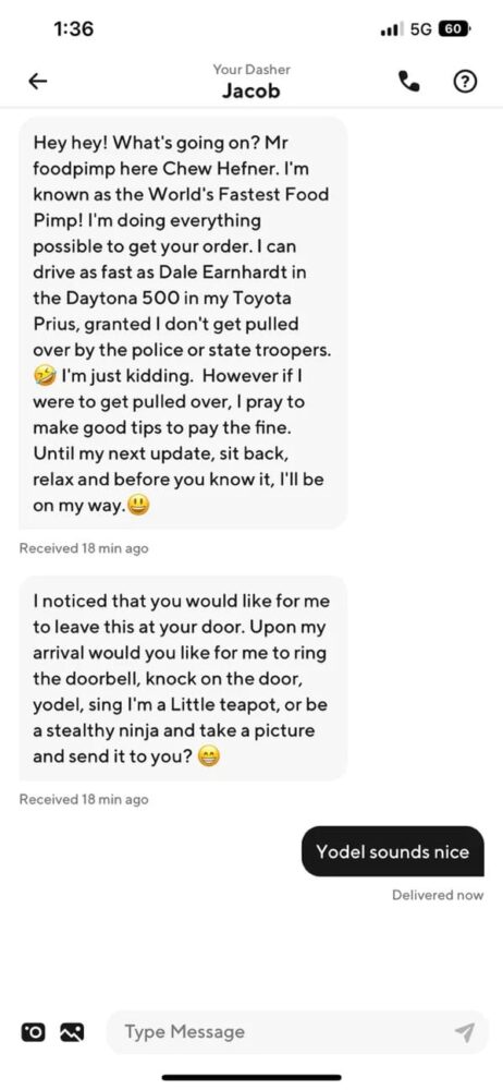 28 Funny DoorDash Texts Between Customers And Drivers