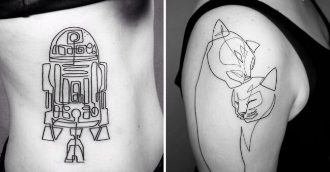 Artist Creates Mesmerizing Tattoos By Using Just One Continuous Line ...