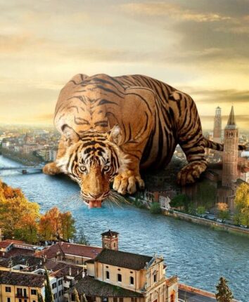 Artists Redefine Nature's Scale, Blending Oversized Animals With City Life (16 Pics)