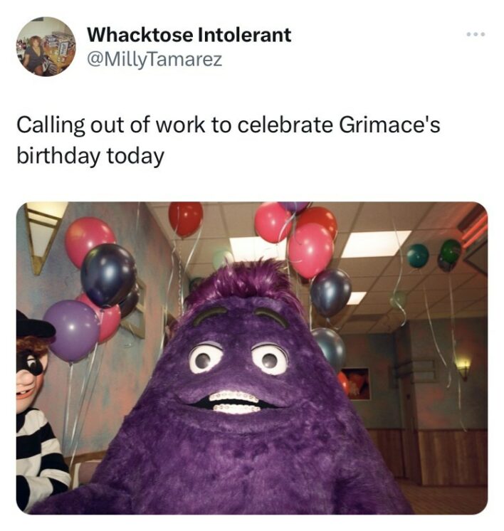 McDonald's Says Grimace's Birthday Month Is Over, But The Funny Grimace Memes Keep Coming (NEW Pics)