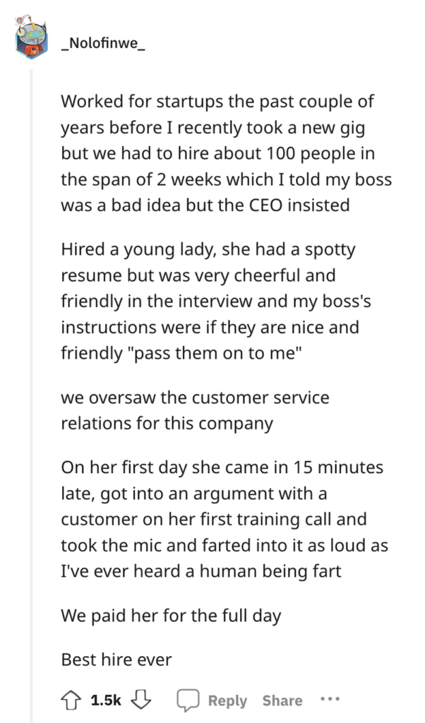 30+ Stories Of People Who Didn't Even Make It Through Their First Day ...