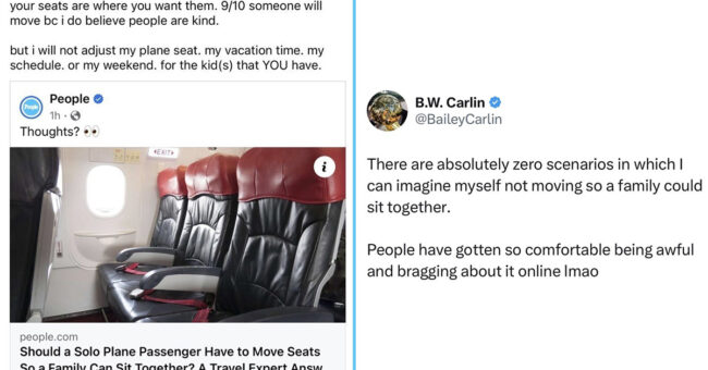 Airline Passengers Debate Whether Solo Flyers Should Relocate So ...