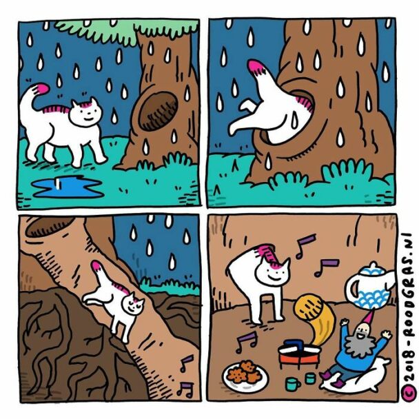 40 Hilarious Wordless Cat Comics Purrfectly Portraying Their ...