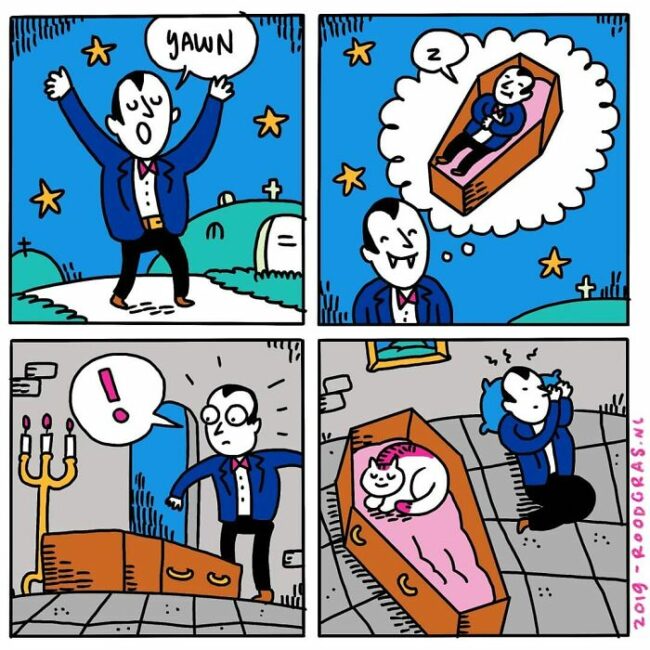 40 Hilarious Wordless Cat Comics Purrfectly Portraying Their ...