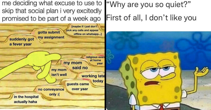 35 Witty Spongebob Introvert Memes For Anti-Socials Who'd Rather Stay ...