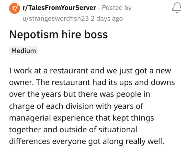 Restaurant Worker Shares Their Nightmare Experience Working For A ...