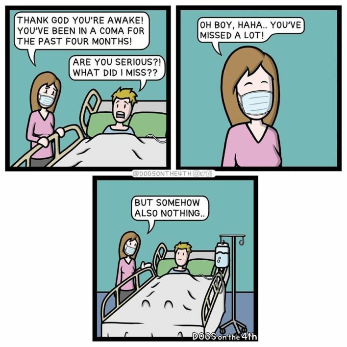 30+ Hilariously Weird Comics With Dark Themes From 'Dogs On The 4th'