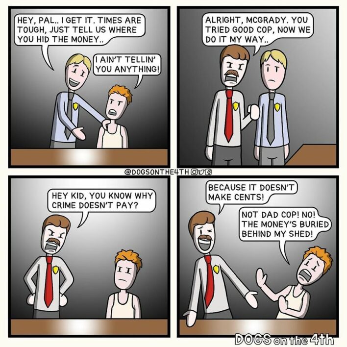 30+ Hilariously Weird Comics With Dark Themes From 'Dogs On The 4th'