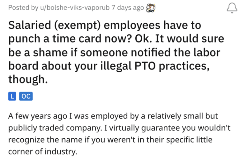 HR Makes Salaried Employees Fill Out Time Cards, They Maliciously ...