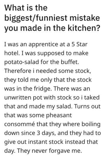 20+ Chefs Share The Biggest, Funniest Mistakes They Ever Made In The ...