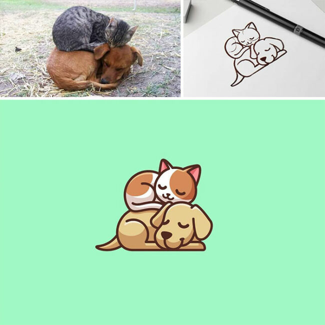 45 Cool Logo Designs Pictured Next To The Inspiration For Them