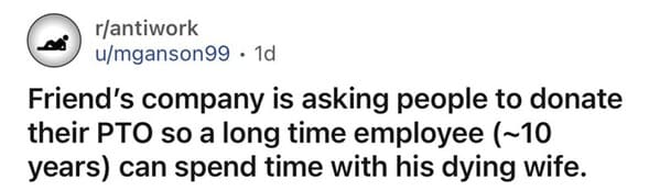 Company Asks Employees To Donate PTO For 10-Year Veteran With ...