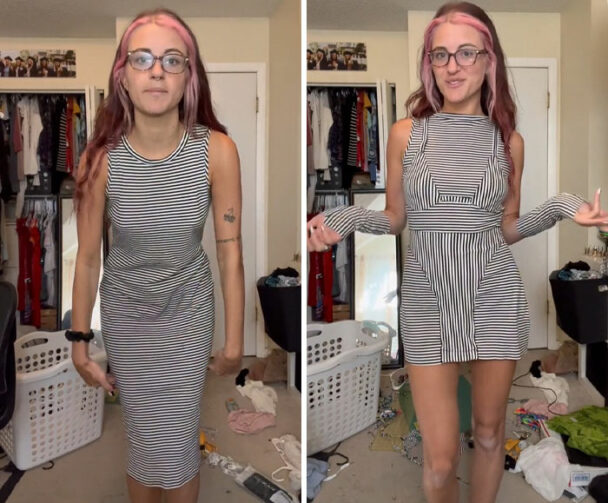 Woman Transforms Thrift-Store Finds Into Chic Fashion Statements And ...