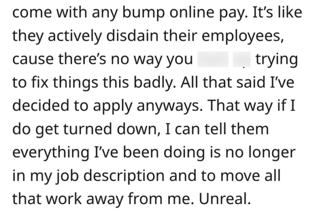 Employee Made To Apply For Job Description They Already Do, With No ...