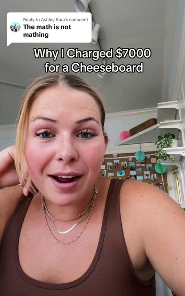 Woman Tries To Justify Charging $7000 For Her Cheese Board After People ...