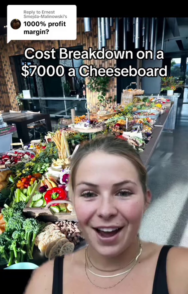 Woman Tries To Justify Charging $7000 For Her Cheese Board After People ...