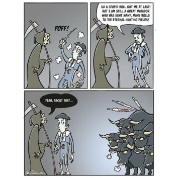 45 Dark Humor Comics About The Afterlife From Death & The Maiden