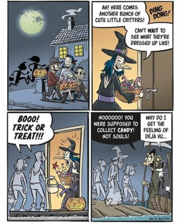 45 Dark Humor Comics About The Afterlife From Death & The Maiden