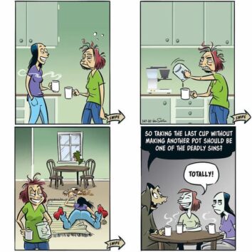 45 Dark Humor Comics About The Afterlife From Death & The Maiden