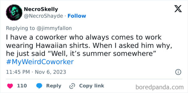 30 Of The Funniest Answers To Jimmy Fallon's “My Weird Coworker” Challenge