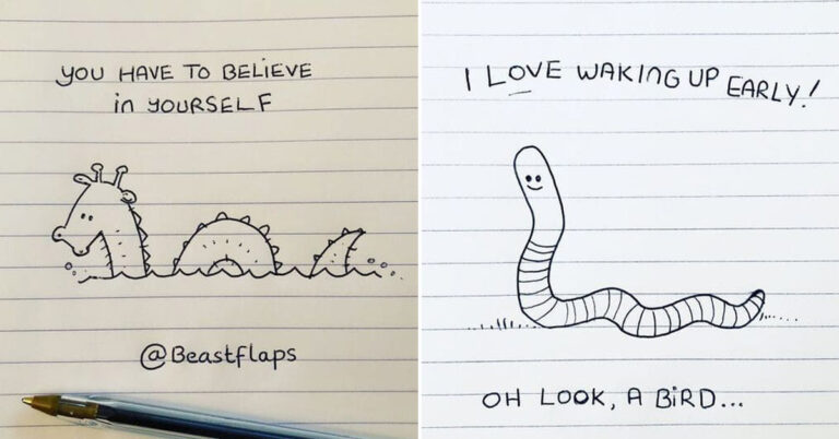 40 Funny Doodles Created During Meetings This Artist Didn't Need To Be At