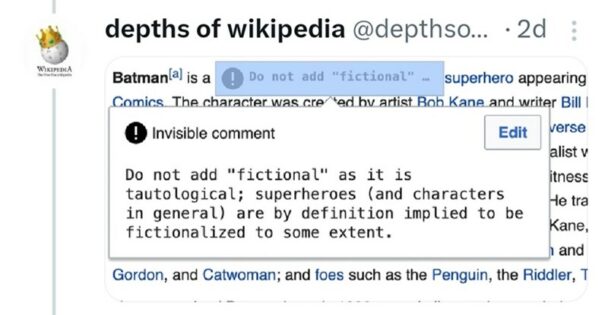 24 Bizarre And Hilarious Editor Notes On Wikipedia Articles