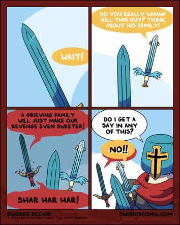 45 Nerdy Cartoons About Swordplay In The Fantasy World From Sword Comics