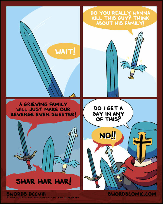 45 Nerdy Cartoons About Swordplay In The Fantasy World From Sword Comics