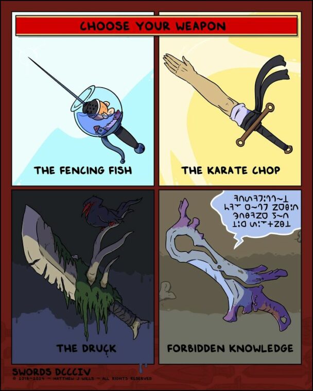 45 Nerdy Cartoons About Swordplay In The Fantasy World From Sword Comics