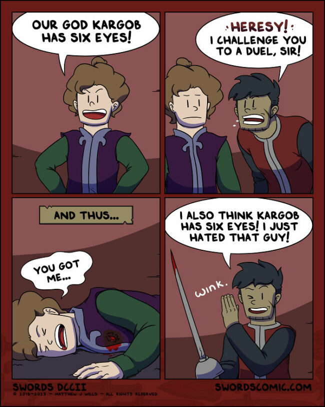 45 Nerdy Cartoons About Swordplay In The Fantasy World From Sword Comics